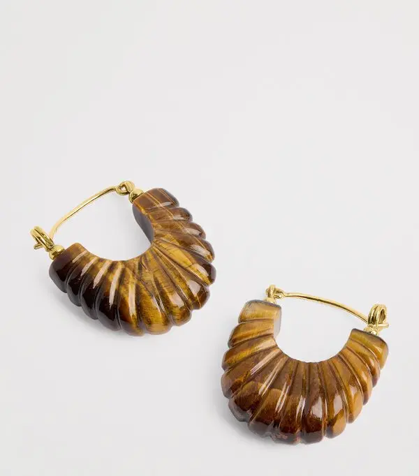Ulla Johnson Tiger Eye Zora Hoop Earrings
