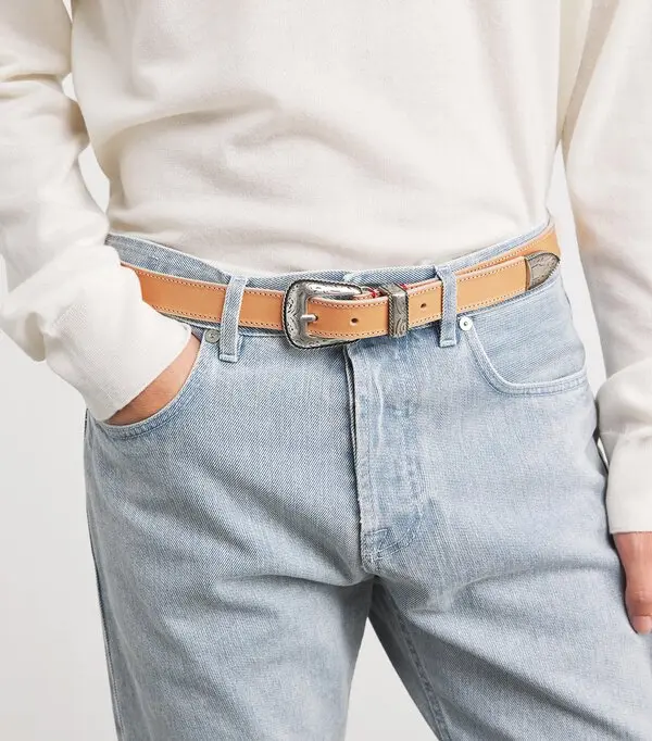 Eleventy Nubuck Leather Belt