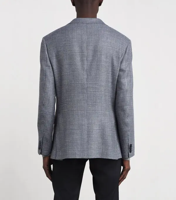 Brioni Wool-silk Houndstooth Check Blazer