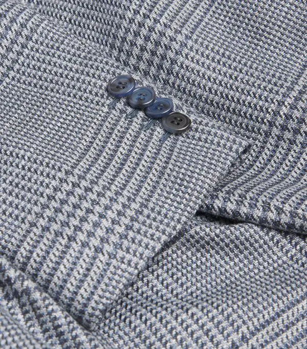 Brioni Wool-silk Houndstooth Check Blazer
