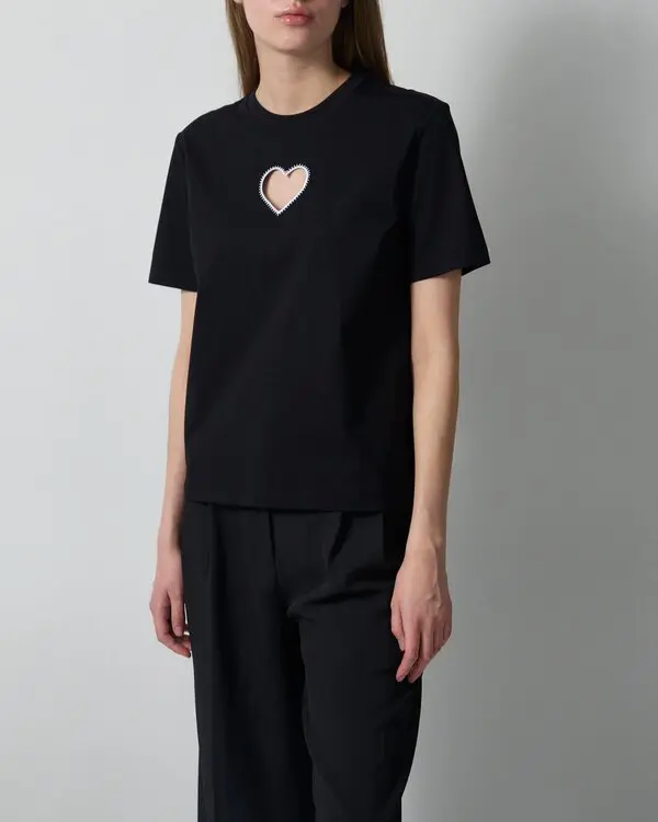CLOEYS T-shirt With Heart Detail - Black