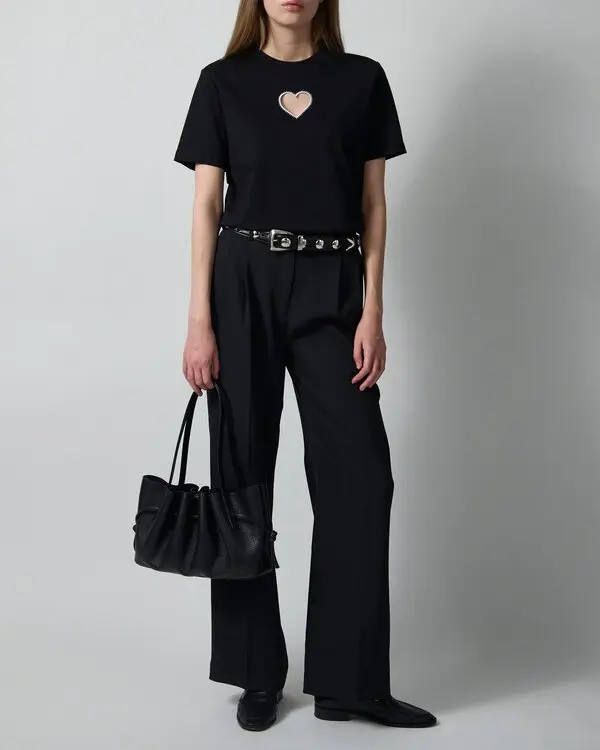 CLOEYS T-shirt With Heart Detail - Black