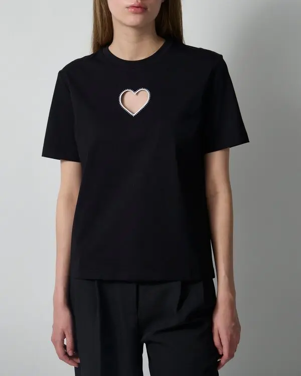 CLOEYS T-shirt With Heart Detail - Black