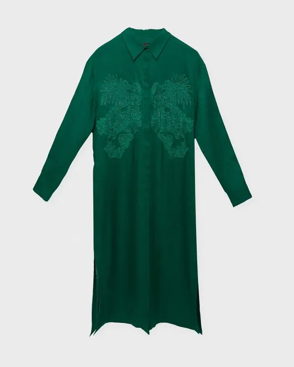 Max Mara Megaton Embroidered Shirt Dress