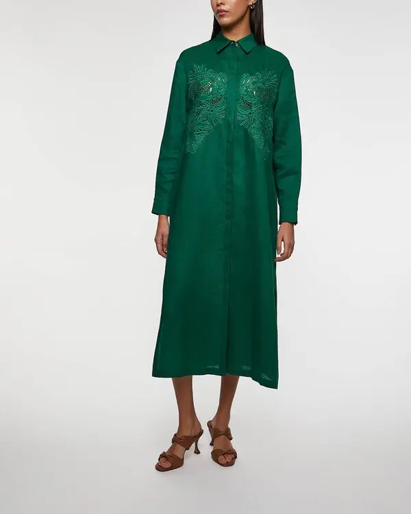 Max Mara Megaton Embroidered Shirt Dress