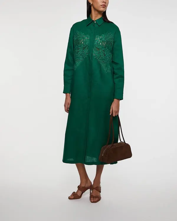 Max Mara Megaton Embroidered Shirt Dress