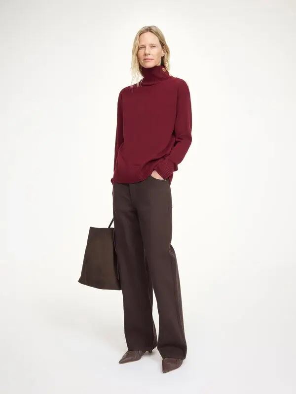 BY MALENE BIRGER Wool Sweater With Buttoned Shoulder - Cabernet