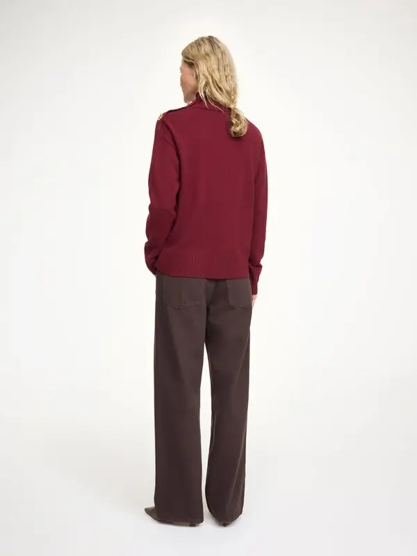 BY MALENE BIRGER Wool Sweater With Buttoned Shoulder - Cabernet