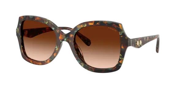 COACH Jade Pearl Tortoise Frame Sunglasses - Brown Gradient