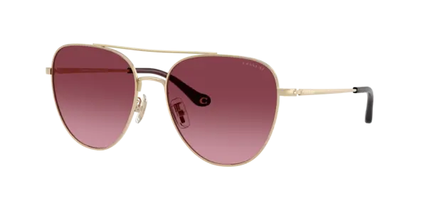 COACH Full Rim Aviator Sunglasses - Merlot Gradient