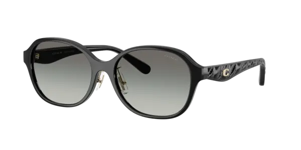COACH Tortoiseshell Oval Sunglasses - Grey Gradient