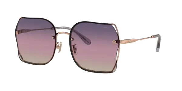 COACH Rose Gold Frame Sunglasses - Purple Pink Peach Gradient