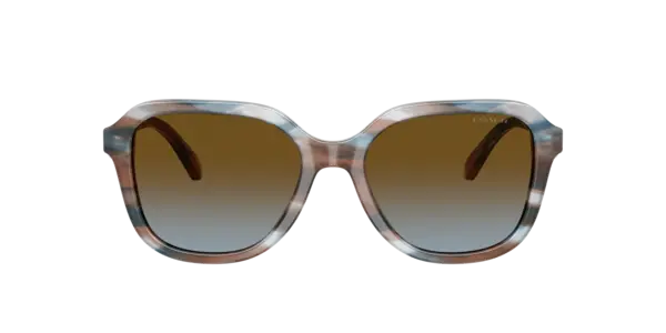 COACH Striated Redwood And Maple Frame Sunglasses - Brown Blue Gradient
