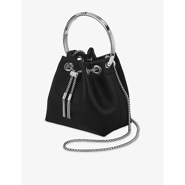 JIMMY CHOO Top-handle Bag With Bracelet Handle - Black/silver