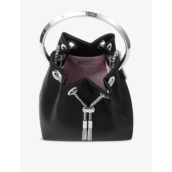 JIMMY CHOO Top-handle Bag With Bracelet Handle - Black/silver