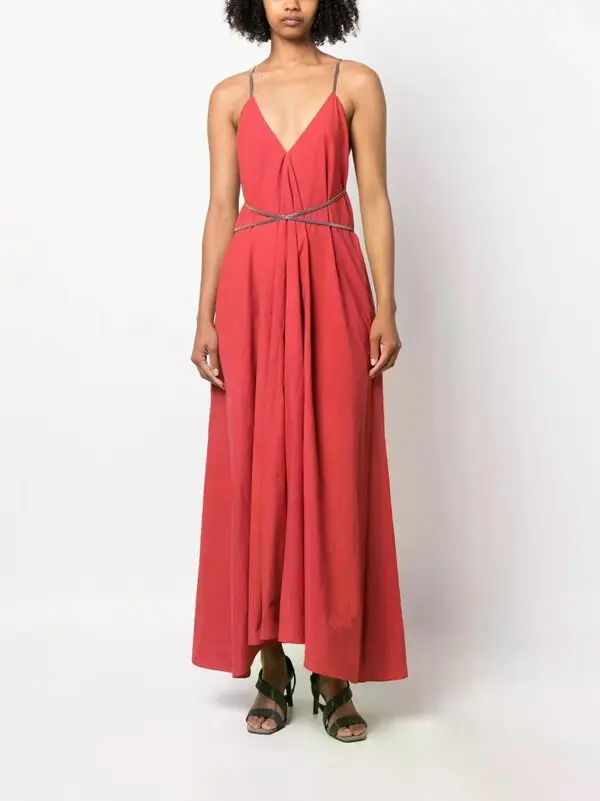 Brunello Cucinelli Open-back Cotton Maxi Dress