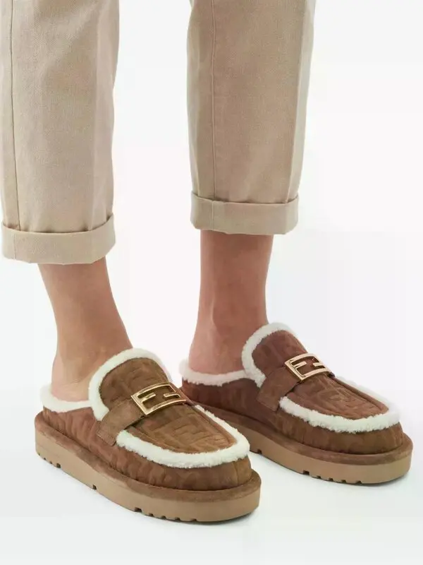 Fendi Logo Buckle Mules