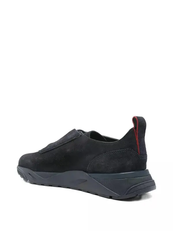 Santoni Suede Lace-up Sneakers - Blue