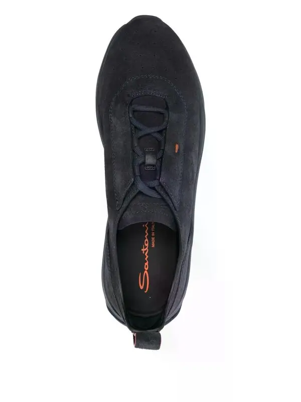 Santoni Suede Lace-up Sneakers - Blue