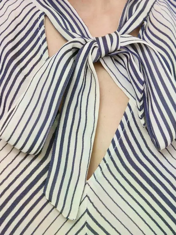 TWINSET Striped Tie-neck Blouse