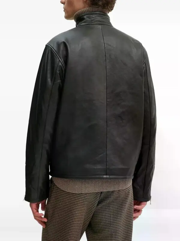 WON HUNDRED Zip-pockets Leather Jacket