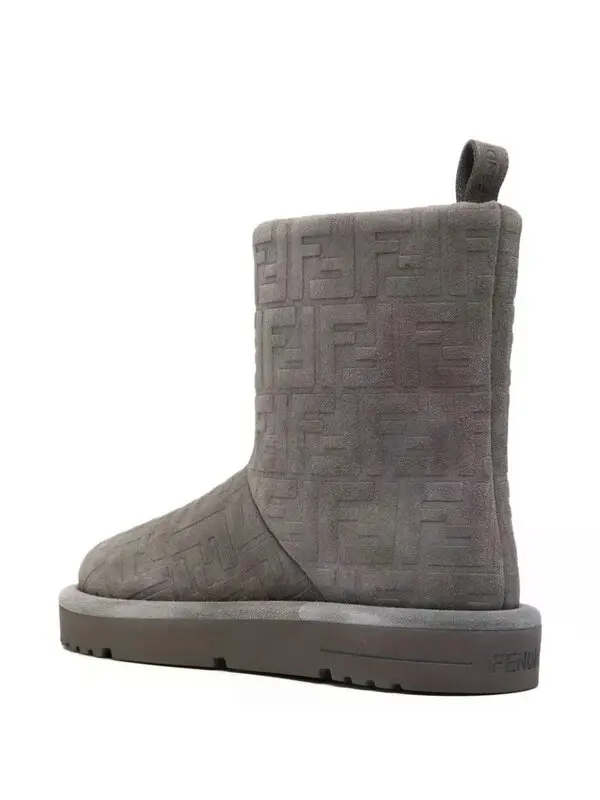 Fendi 25mm Apres Chic Embossed-ff Boots - Grey