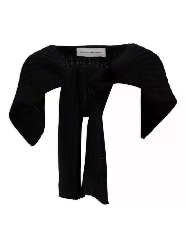 NICCOLO PASQUALETTI Parte Wool Scarf - Black