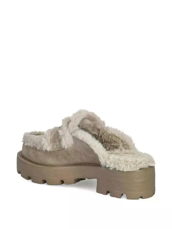 Guess 45mm Yaneta Logo Faux-fur Mules - Neutrals