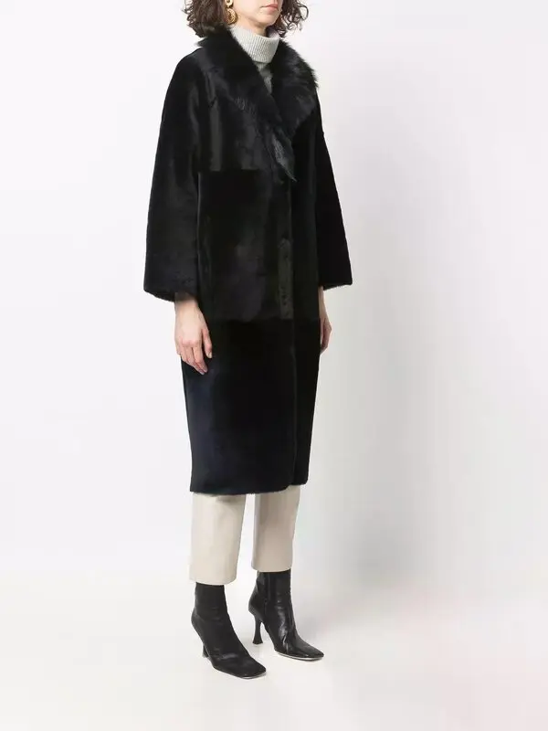 LISKA Single-breasted Shearling Coat
