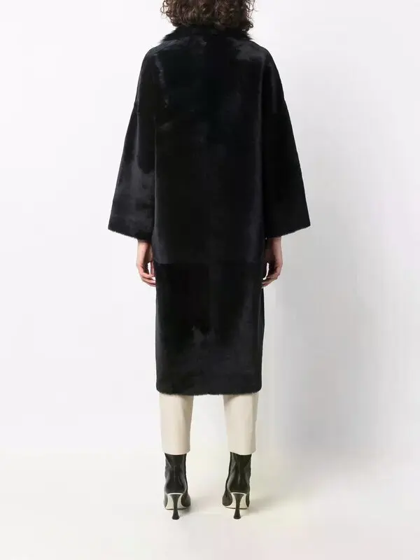 LISKA Single-breasted Shearling Coat