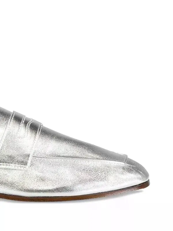 SOPHIQUE Leather Penny-strap Loafers - Silver