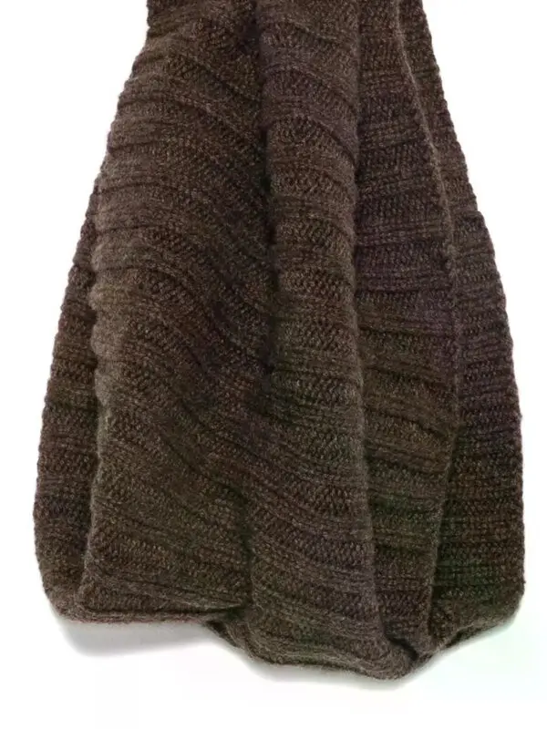 DELL'OGLIO Ribbed Scarf - Brown