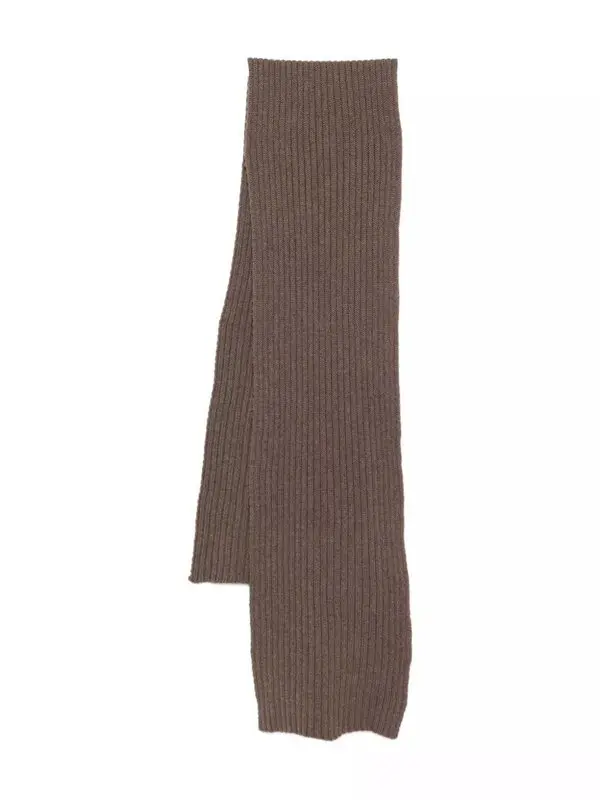 DELL'OGLIO Ribbed Scarf - Brown
