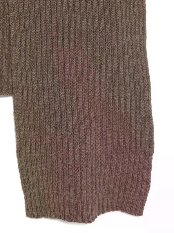DELL'OGLIO Ribbed Scarf - Brown