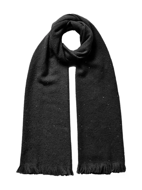 JANE CARR The Krug Fringed Scarf - Black