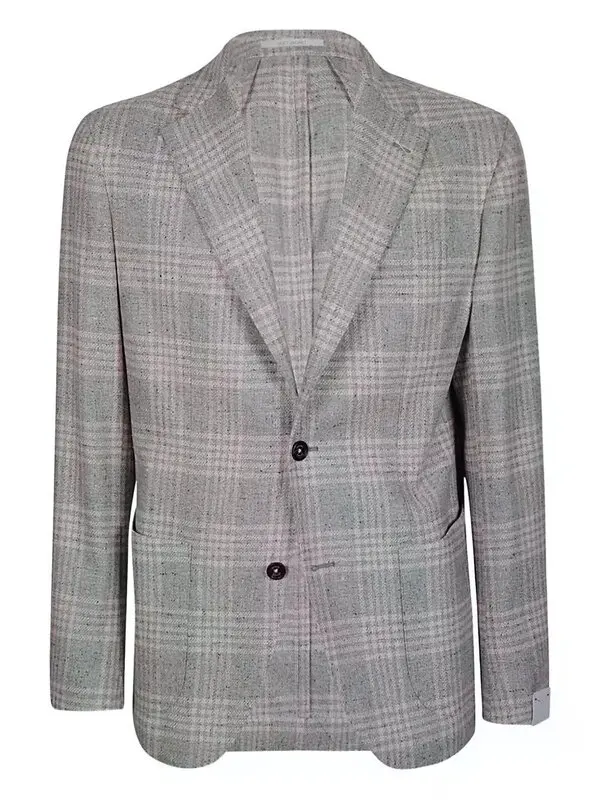 Eleventy Single-breasted Checked Jacket