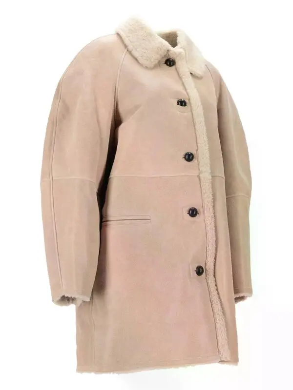 Isabel Marant Étoile Berthie Buttoned Shearling Trim Coat