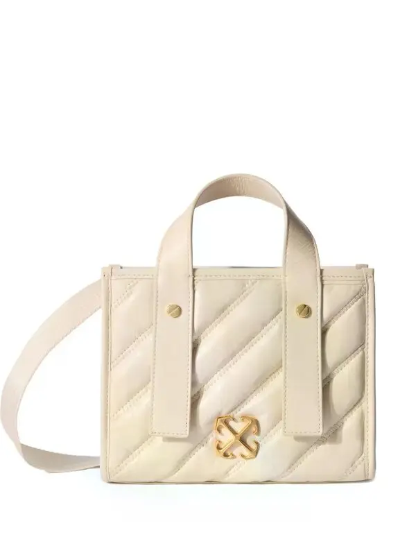 Off-White Quilted Leather Tote Bag