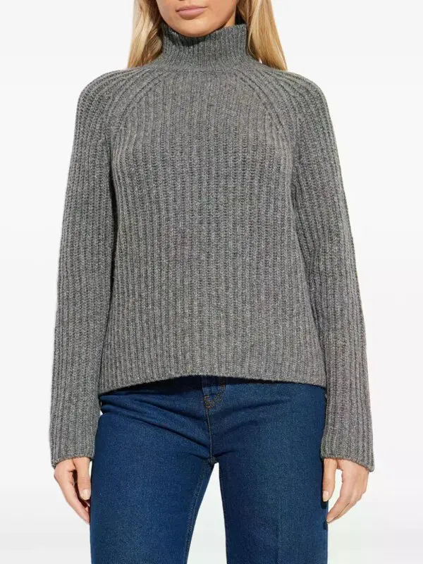 Sease Ribbed Turtleneck Knitwear - Grey