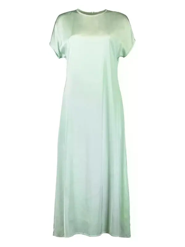 Peserico Cap-sleeve A-line Satin Dress - Green