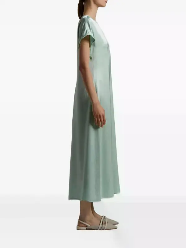 Peserico Cap-sleeve A-line Satin Dress - Green