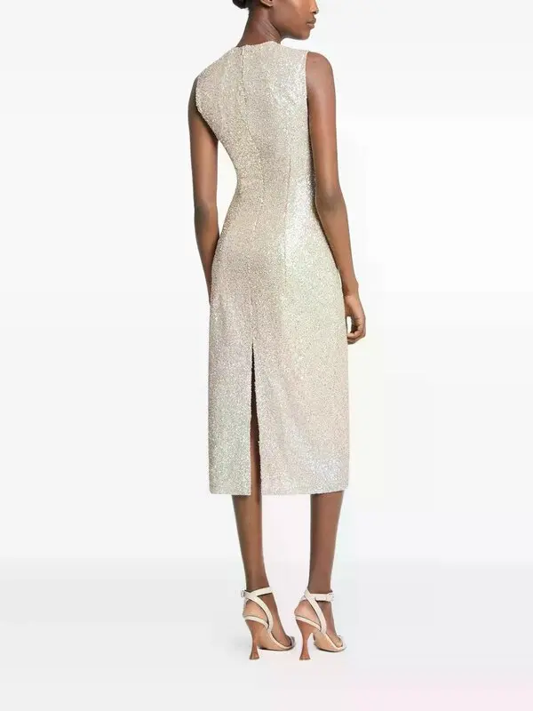 Michael Kors Sequin Sheath Midi Dress - Silver