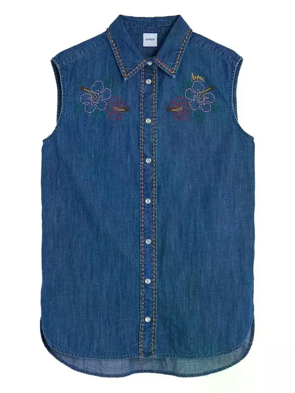 Aspesi Embroidered Sleeveless Shirt