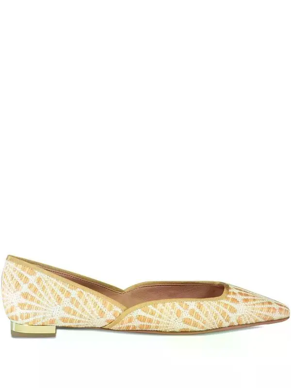 AQUAZZURA Maia Raffia Flat Pumps