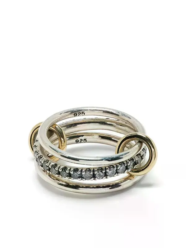 SPINELLI KILCOLLIN Petunia Diamond Three-link Ring - Gold