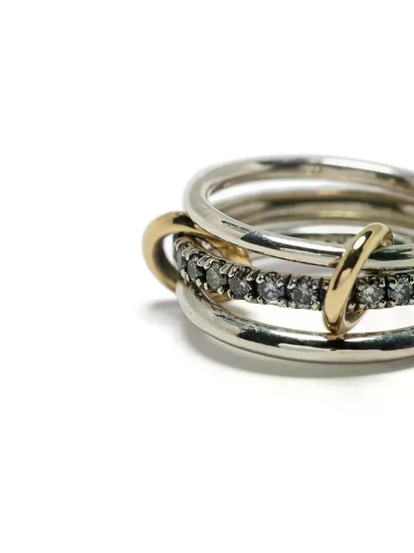 SPINELLI KILCOLLIN Petunia Diamond Three-link Ring