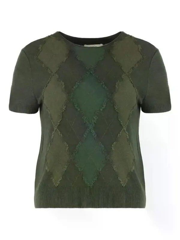 Vince Diamond-pattern Short-sleeve Top