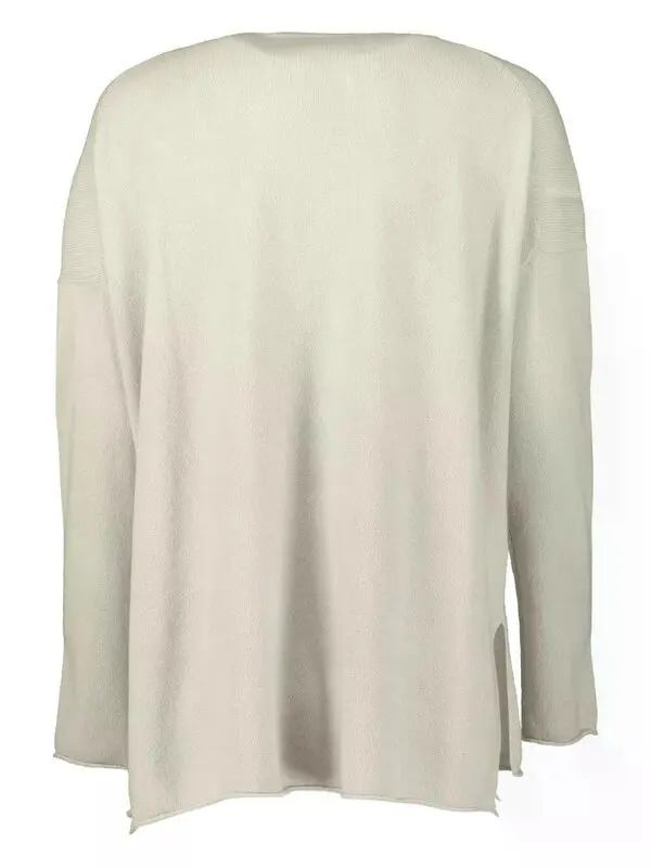 ALLUDE V-neck Side-split Sweater