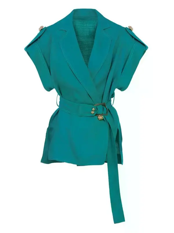 Elie Saab V-neck Belted Blouse
