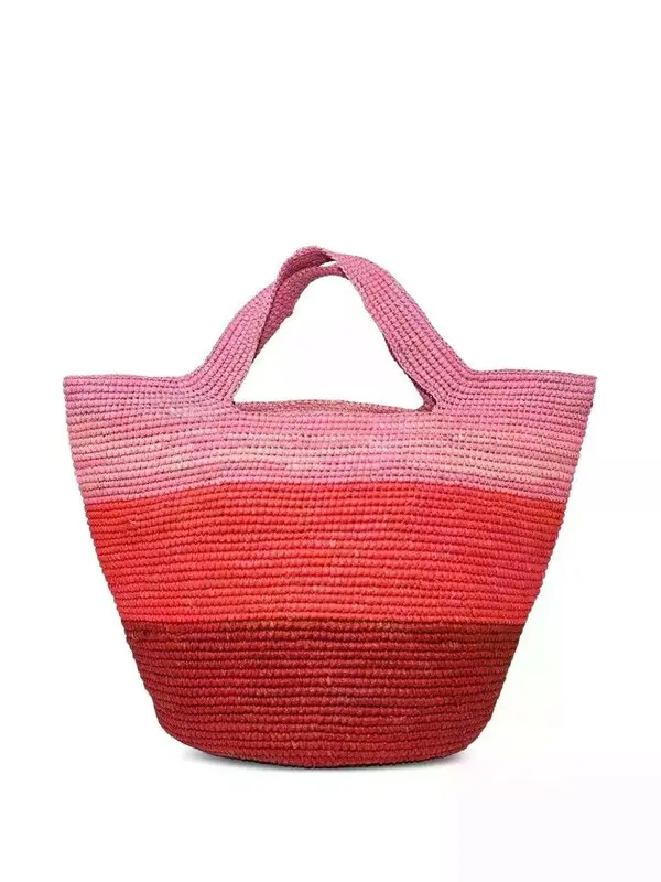 SENSI STUDIO Striped Woven Tote Bag